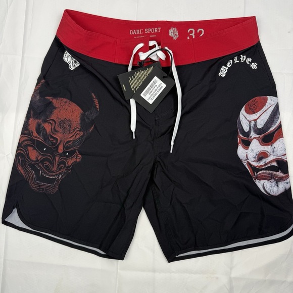 Darc Sport | Shorts | Darc Sport Stage Shorts Size 36 Black Red Masked No Weapon Bodybuilding ...